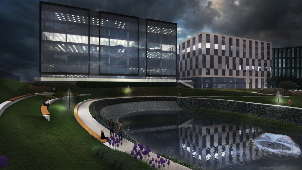 Skwer rekreacyjno- wypoczynkowy w przestrzeni biurowej / A recreational ...